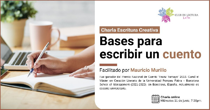 Charla virtual “Bases para escribir un cuento” con Mauricio Murillo